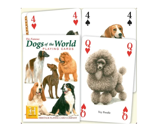 HERITAGE FAMOUS DOGS of the World Playing Cards ~ Themed Poker Card ...