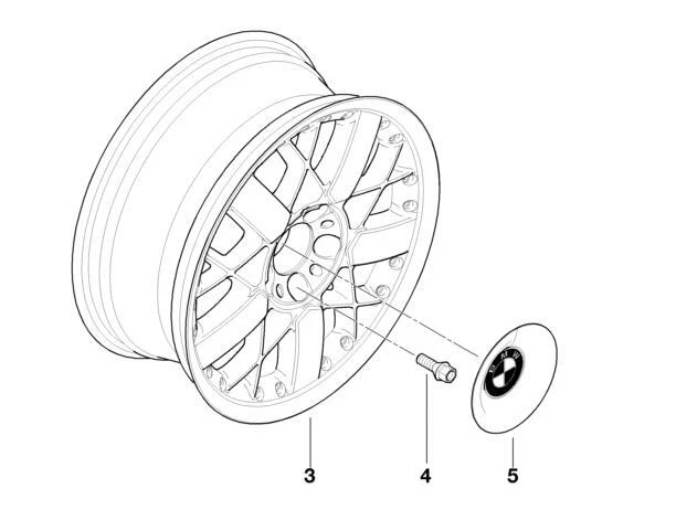 BMW GENUINE ALLOY Wheel Centre Cover Hub Cap E38/E39 5/7 Series ...
