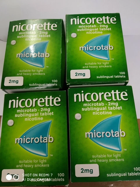 NICORETTE MICROTAB 2MG Nicotine 4X100 Sublingual Tablets Expiryjanuary ...