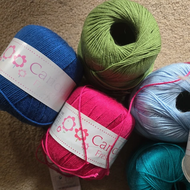 CARICIA FRESCOR ACRYLIC Yarn Bundle Knitting Crochet Crafts 7 x 100g ...