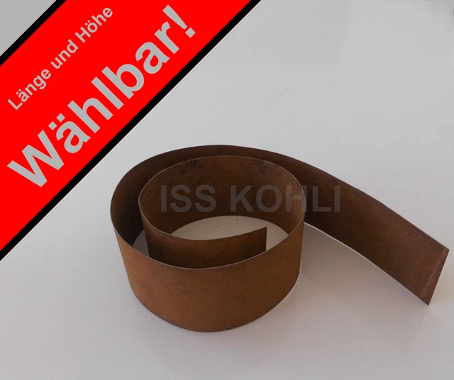 RASENKANTENBAND EDELROST RASENKANTE Metall Rolle 1 mm rostig ...
