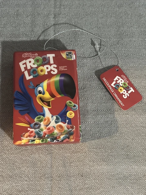 NEW KELLOGGS FROOT Loops Cereal Box Decoupage Food Ornament £12.26 ...