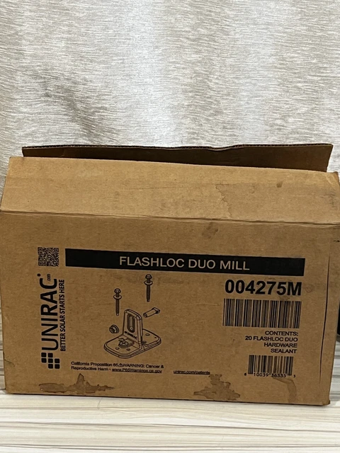 20 PACK UNIRAC Flashloc DUO Mill Solar Mount $139.50 - PicClick
