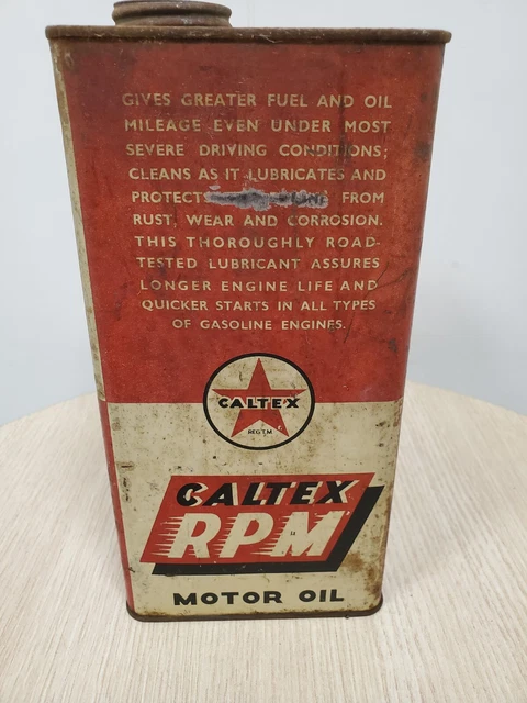 CALTEX RPM MOTOR Oil One Gallon Tin $50.00 - PicClick AU