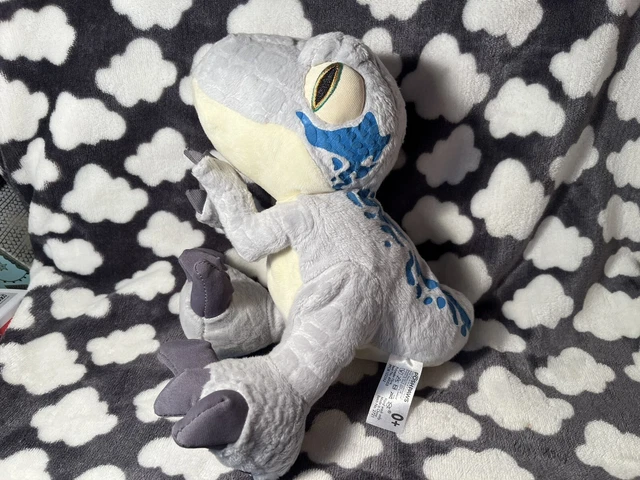JURASSIC WORLD CAMP Cretaceous Blue Grey Raptor Dinosaur Posh Paws Soft ...