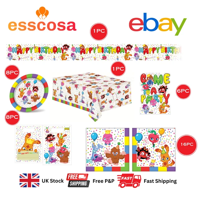 MOSHI MONSTERS BUNDLE Full Party figures Bags Napkins Table Cover ...