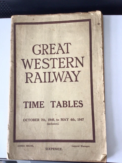 GREAT WESTERN TIMETABLE 1946/47 + GWR Route Map! £5.99 - PicClick UK