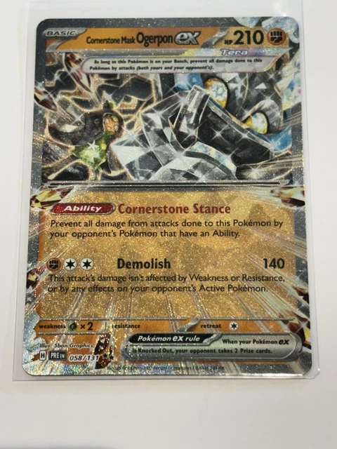 POKEMON CORNERSTONE MASK Ogerpon EX Prismatic Evolutions Card 058/131 £ ...