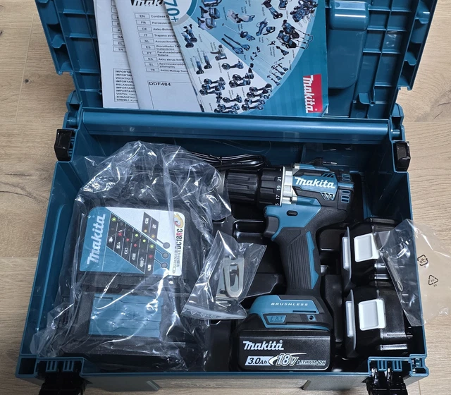 MAKITA AKKU-BOHRSCHRAUBER DDF484JX1 / DDF484 3x Akku 2x5Ah, 1x3Ah- NEU OVP!! EUR 251,00 ...