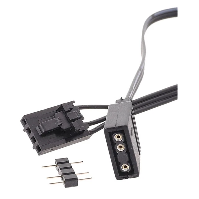 FOR 4PIN RGB to Standard ARGB 3-Pin 5V Adapter Connector RGB Cable 25cm ...