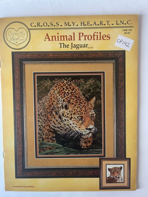 CROSS MY HEART Cross Stitch Patterns Animal Profile - the Jaguar £3.00 ...
