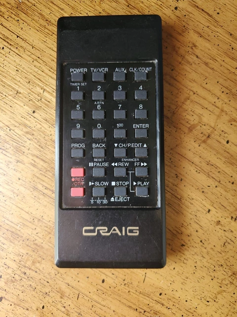 VINTAGE OEM ORIGINAL CRAIG TV/VCR Combo Remote Control 56-X449 2D $10. ...