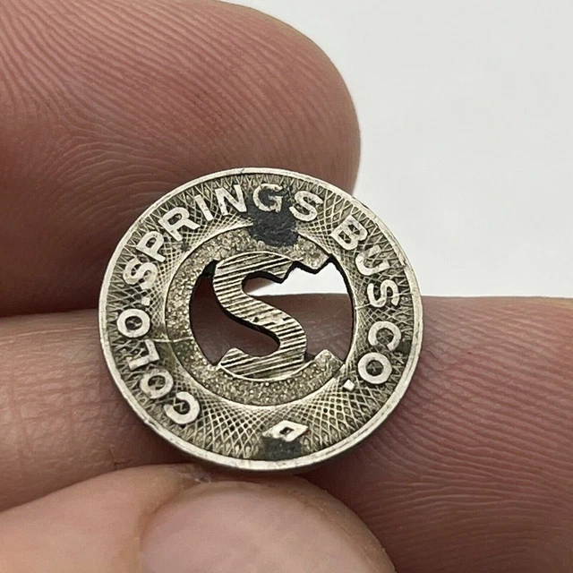 VINTAGE COLORADO SPRINGS TRANSIT COMPANY BUS TOKEN 16mm Zinc ONE FARE ...