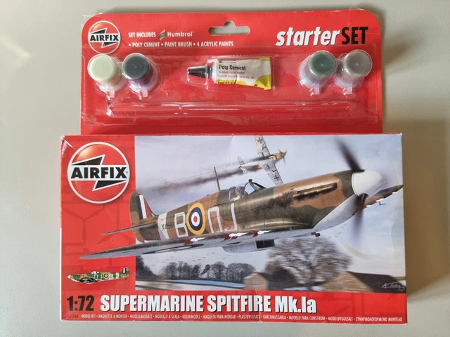 AIRFIX A55100 SUPERMARINE Spitfire Mkla 1:72 Scale Starter Set MISSING BRUSH £9.99 - PicClick UK