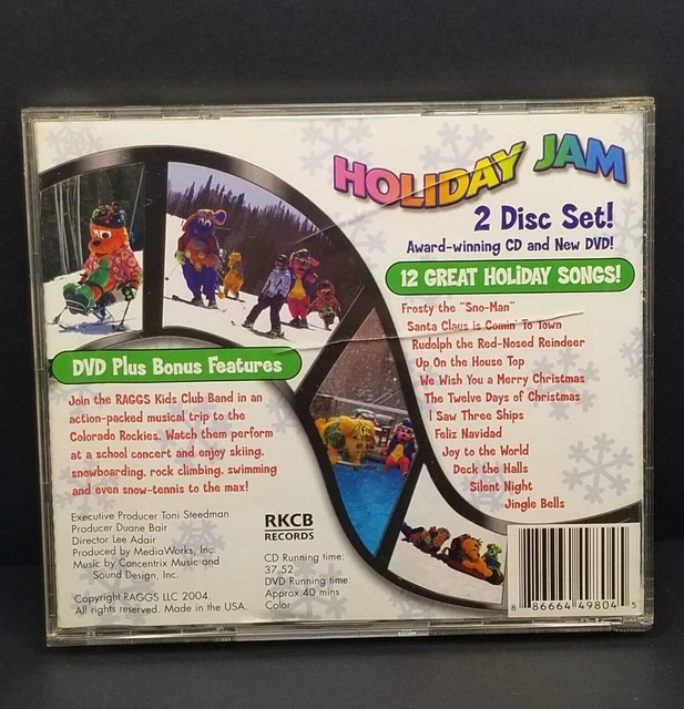 RAGGS KIDS CLUB Band Holiday Jam CD & Rockin' The Rockies DVD Set 2004 ...
