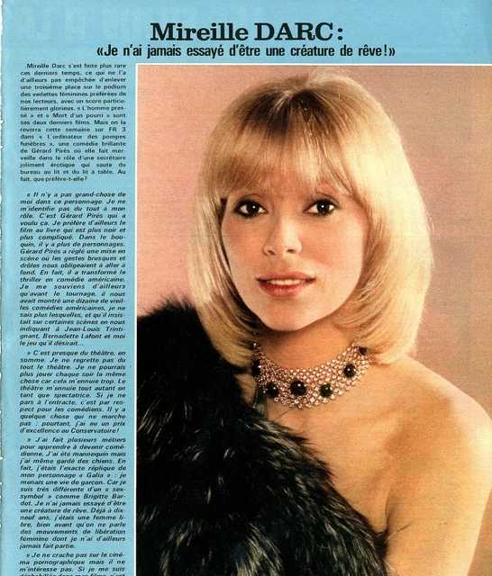 COUPURE DE PRESSE Clipping 1978 Mireille Darc (1 page) EUR 3,00 - PicClick FR