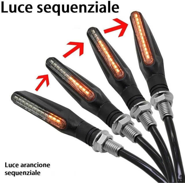 4 FRECCE LED per moto, indicatori direzione luce sequenziale sequenziali scooter EUR 7,50 ...