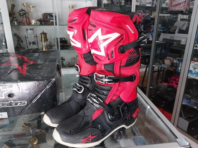 ALPINE STARS TECH 10 Motocross Offroad Dirt Bike Boots Mens Size 9 RED BLACK $168.95 - PicClick AU