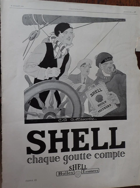 SHELL ILLUSTRATED BY René VINCENT 10 oil advertising paper ILLUSTRATION ...