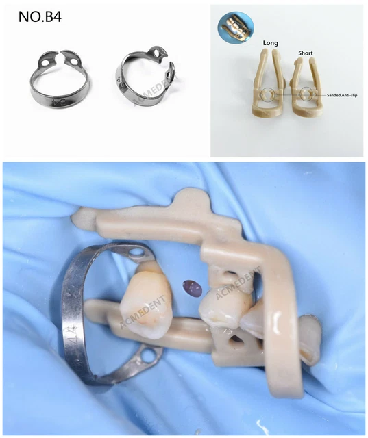 DENTAL CLAMP RUBBER Dam Clamps B4 Distal Extention Clip Sundries Molar ...