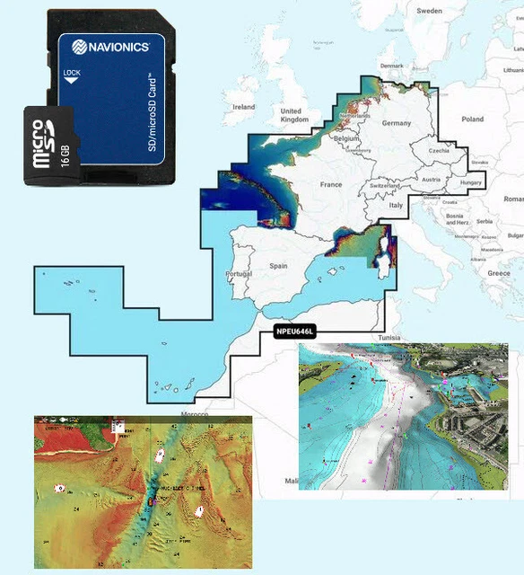 2025 NAVIONICS PLATINUM Plus Chart Card Map Seekarte Europe Central ...