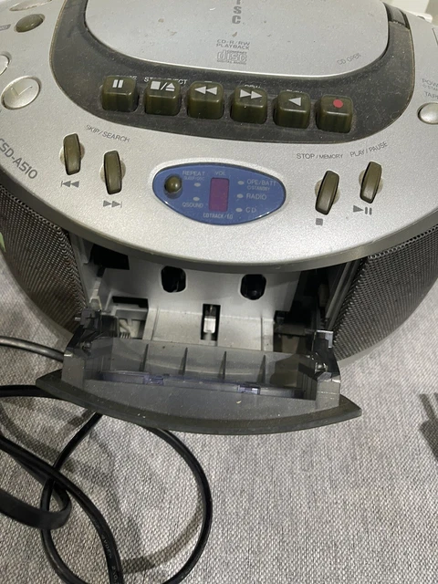 CSD-ASIO VIRTUAL STEREO Compact Disc radio Silver Boom-Box All In 1 ...