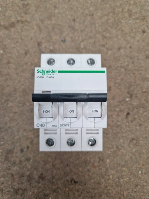 SCHNEIDER 40 AMP MCB C40A Triple Pole 3 Phase iC60H £16.99 - PicClick UK