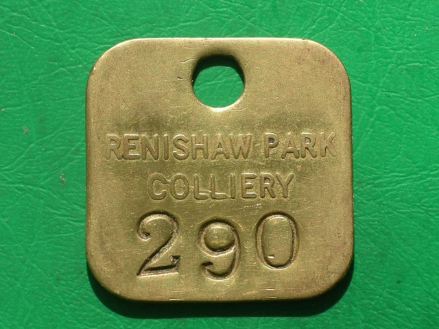 EARLY RENISHAW PARK colliery two sided brass pit check miners coal ...
