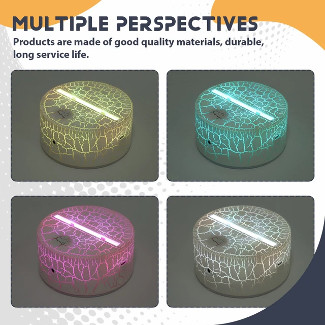 2 PACK 3D Night LED Light Lamp Base + Remote Control + USB Cable, 16 ...