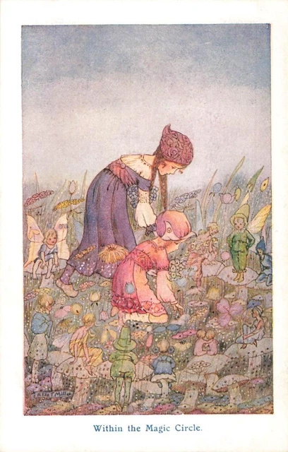 ARTIST HILDA T Miller Within The Magic Circle Elves Fairies Gnomes C W ...
