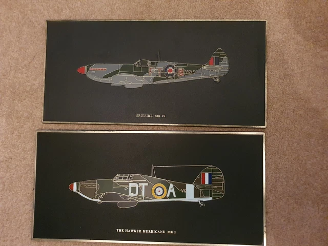 VINTAGE MID-CENTURY 60S Frank Down Ltd Aeroplane Spitfire Hawker Wall ...