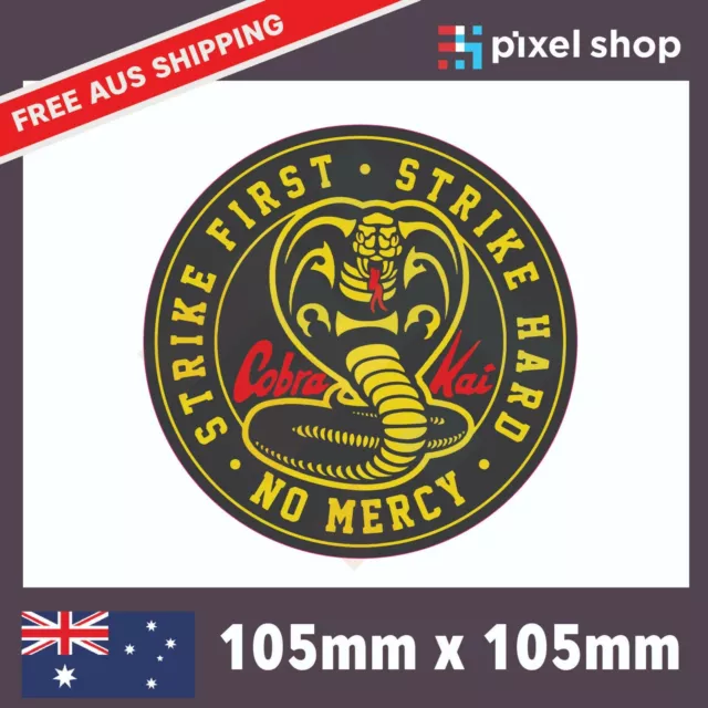 COBRA KAI STICKER Decal black new Karate Kid 80's Strike hard no mercy ...