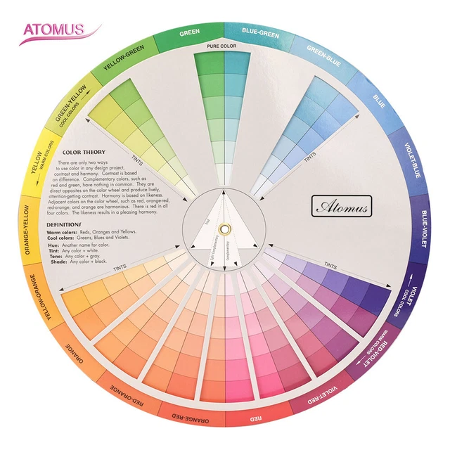 TWELVE COLORS PIGMENT Color Wheel Chart Mixing Guide for Makeup ...