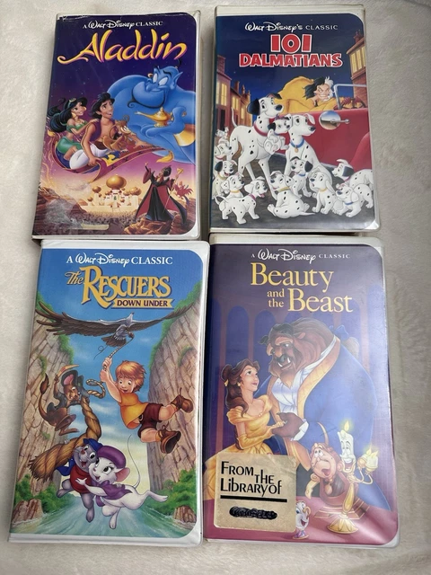 WALT DISNEY CLASSIC VHS Movies Aladdin, 101 Dalmatians, Beauty & Beast ...