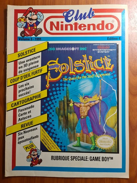 MAGAZINE REVUE CLUB Nintendo Vol. 3 1991 Édition 4 Solstice Manque 4è ...