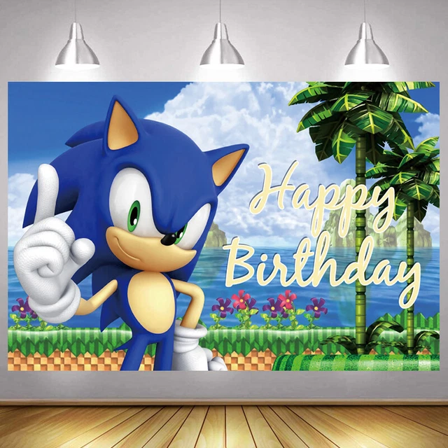 SONIC BACKDROP SONIC The Hedgehog Happy Birthday Backdrop Photo ...