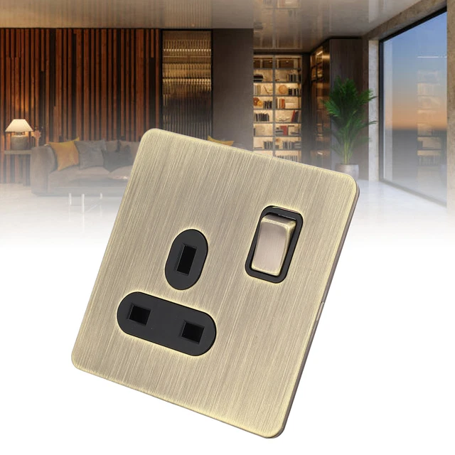 COPPER TEXTURE SWITCH Socket 13A Switch Socket Stainless Steel For ...