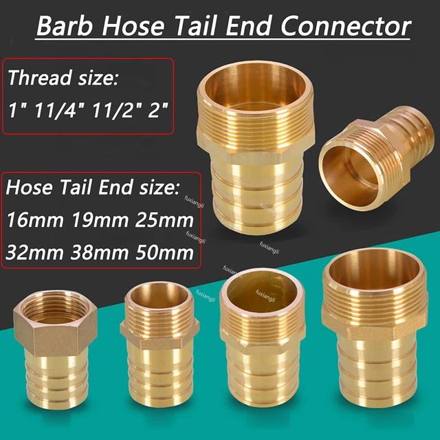BSP MALE/FEMALE THREAD x Barb Hose Tail End Connector Brass Fitting For ...