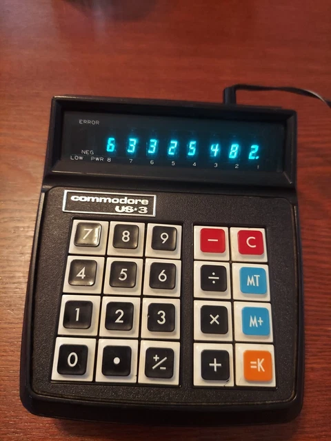 VINTAGE COMMODORE US-3 Calculator With Original Power Adapter, Tested ...