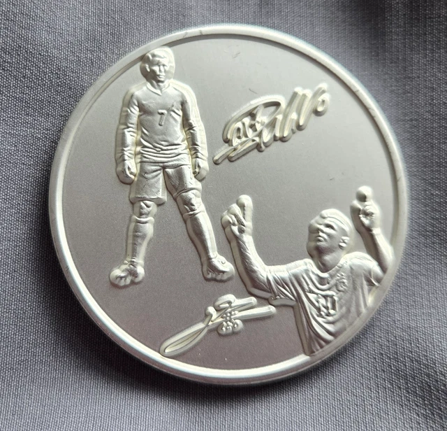 WORLD CUP 2026 Silver Coin Lionel Messi C Ronaldo Signed Unusual Soccer ...
