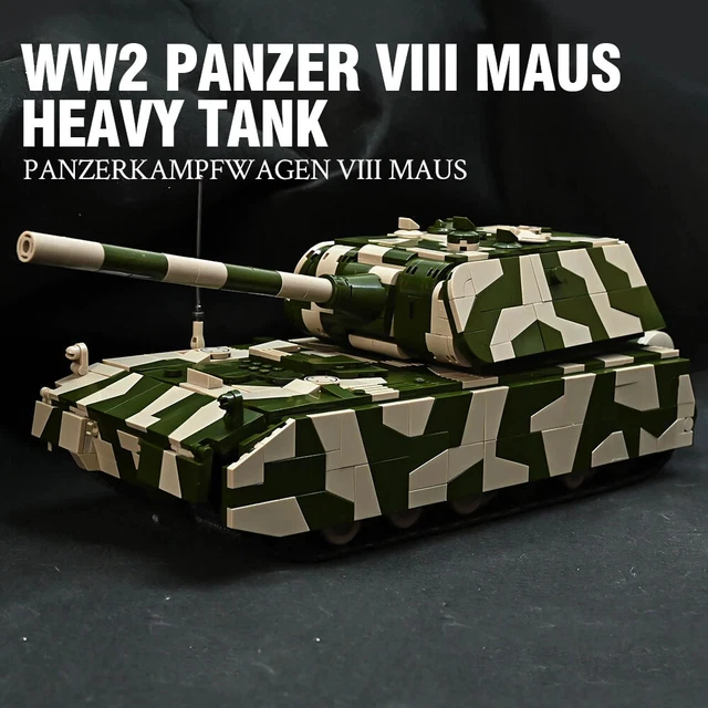 WWII GERMAN PANZER VIII Maus Tank Camo World War 2 moc Germany WW2 ...