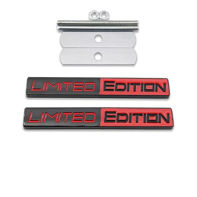 EMBLÈME CALANDRE AVANT noir et rouge édition limitée + autocollant métal sac voiture 3D EUR 11 ...