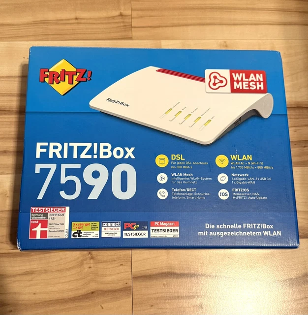 AVM FRITZ!BOX 7590 WLAN Router mit Modem - Weiß (20002784) EUR 1,00 ...
