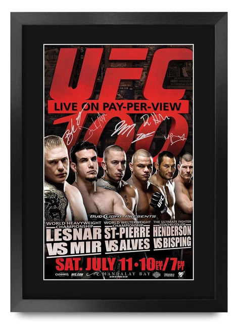 UFC 100 BROCK Lesnar Frank Mir Georges cadeaux A3 affiche encadrée ...