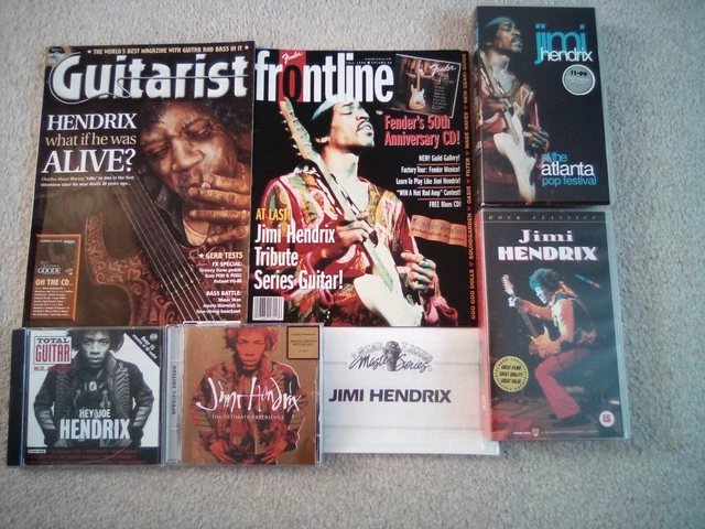 JIMI HENDRIX 2CDS + 2 VHS Tapes + 2 Magazines + Music Sheet £7.00 ...