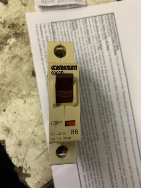 CONTACTUM 6AMP MCB Type B Single Pole Miniature Circuit Breaker 9006b £0.99 - PicClick UK