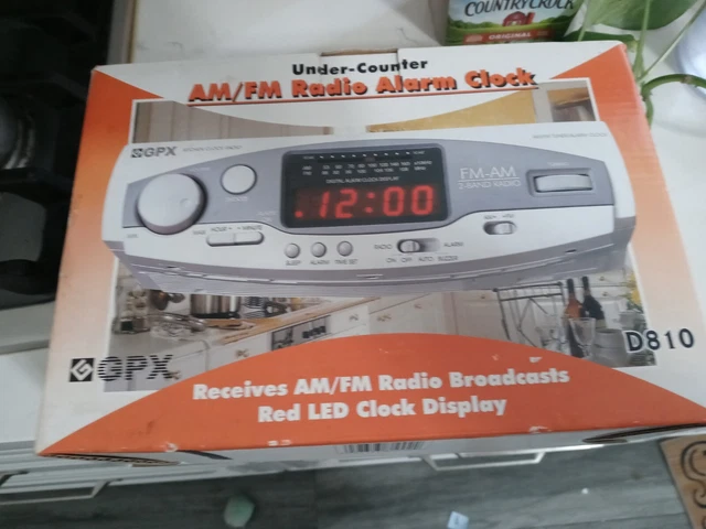VINTAGE GPX SPACESAVER Under Counter AM/FM Radio Alarm Clock D810 New ...
