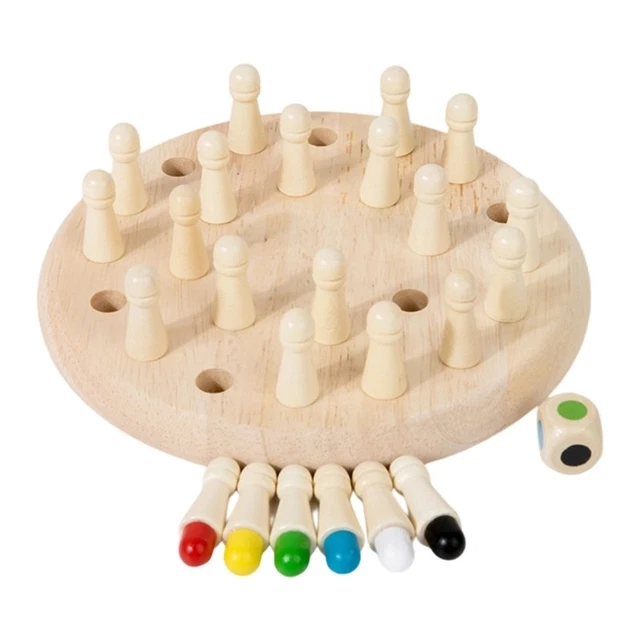 WOODEN MEMORY MATCHING Game Early Education Color Memory Chess for Kids ...