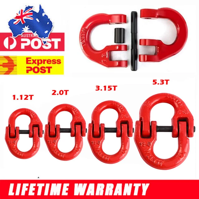 2X 6MM 8MM 10mm Grade 80 HammerLock Chain Connector Link 4X4 Joiner 4WD ...