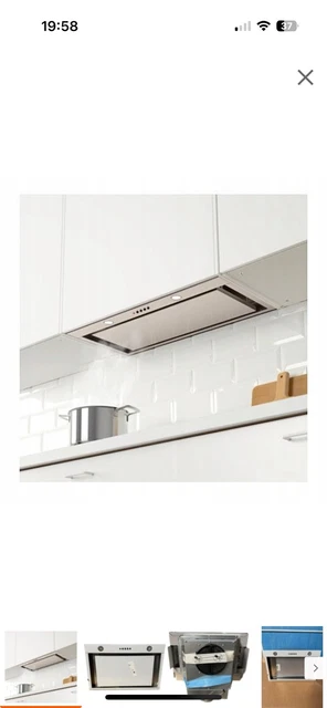 IKEA UNDERVERK KITCHEN Extractor Fan Cooker Hood for Cabinet 60cm ...